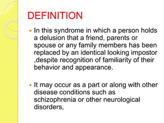 CAPGRAS SYNDROME | PPTX