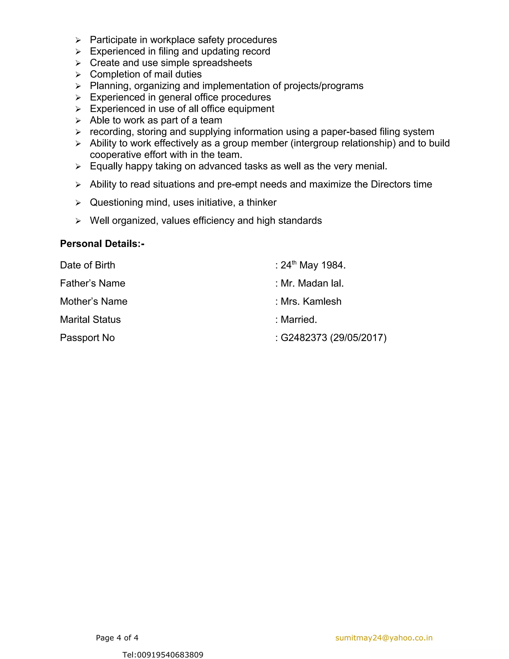 CV Sumit | PDF