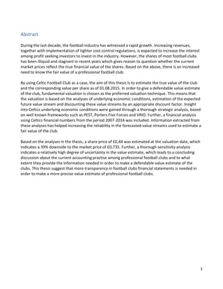 A Strategic and Financial Valuation Of Celtic Football Club | PDF