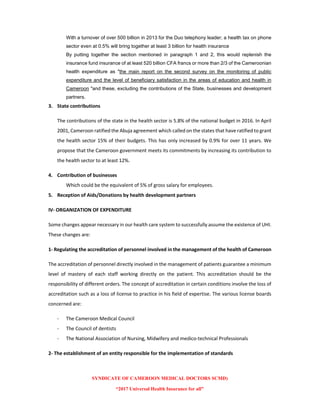 universal health insurance Cameroon | PDF
