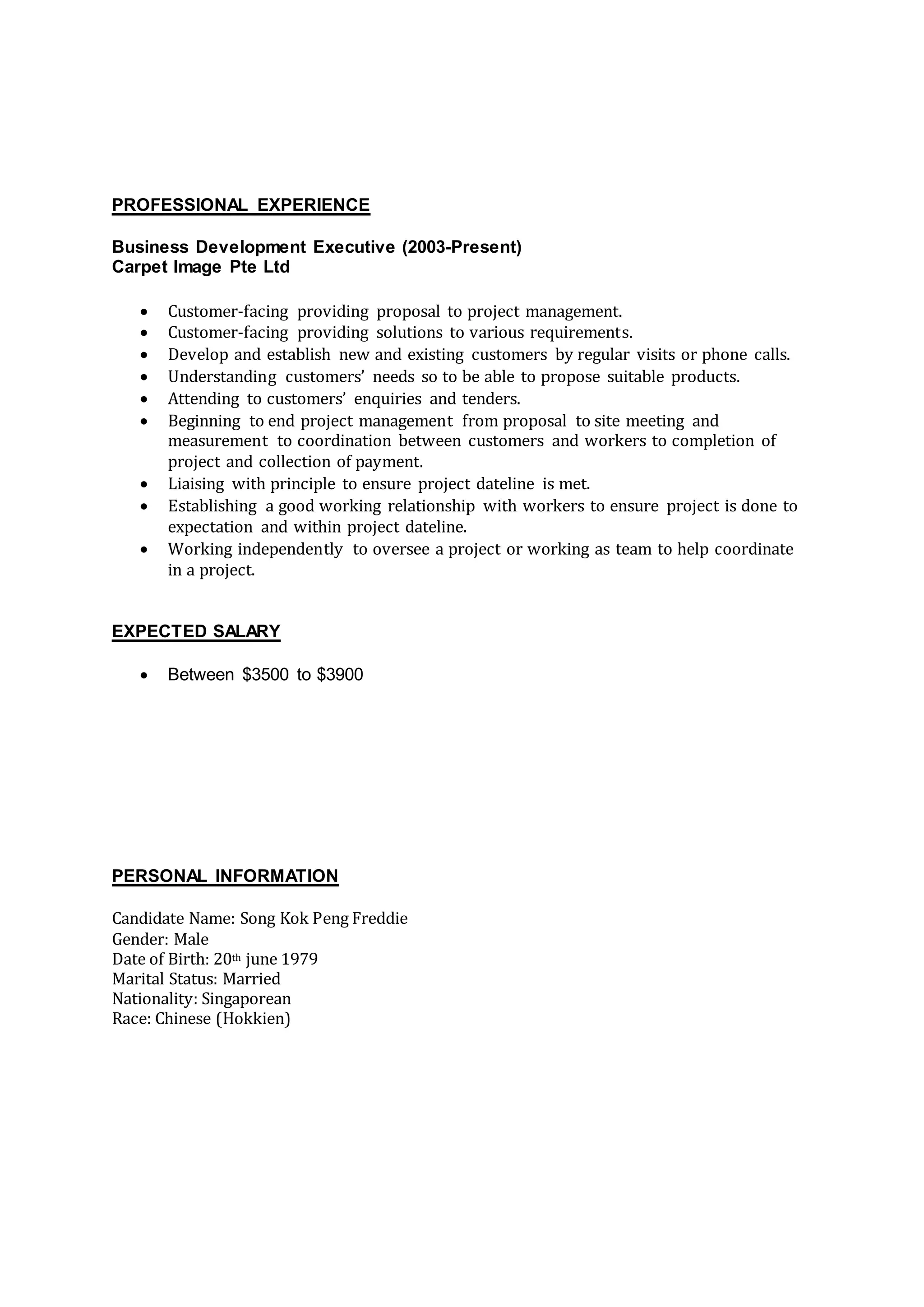 Freddie resume | DOCX