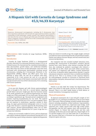 Cornelia de Lange Syndrome Case Report | PDF