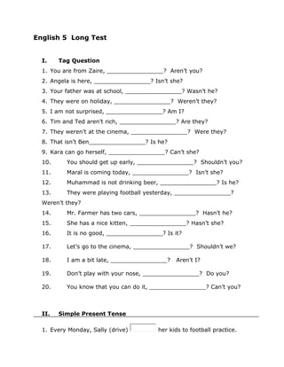 English 5 Long test | DOC