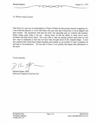 Richard Speiss recommendation | PDF