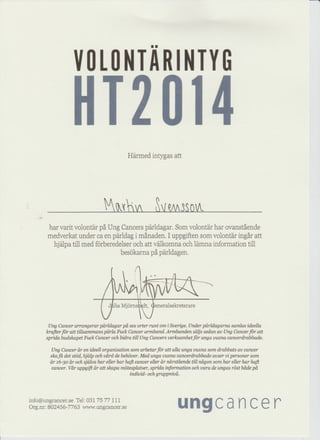 Volontär pärldag HT 2014 intyg | PDF