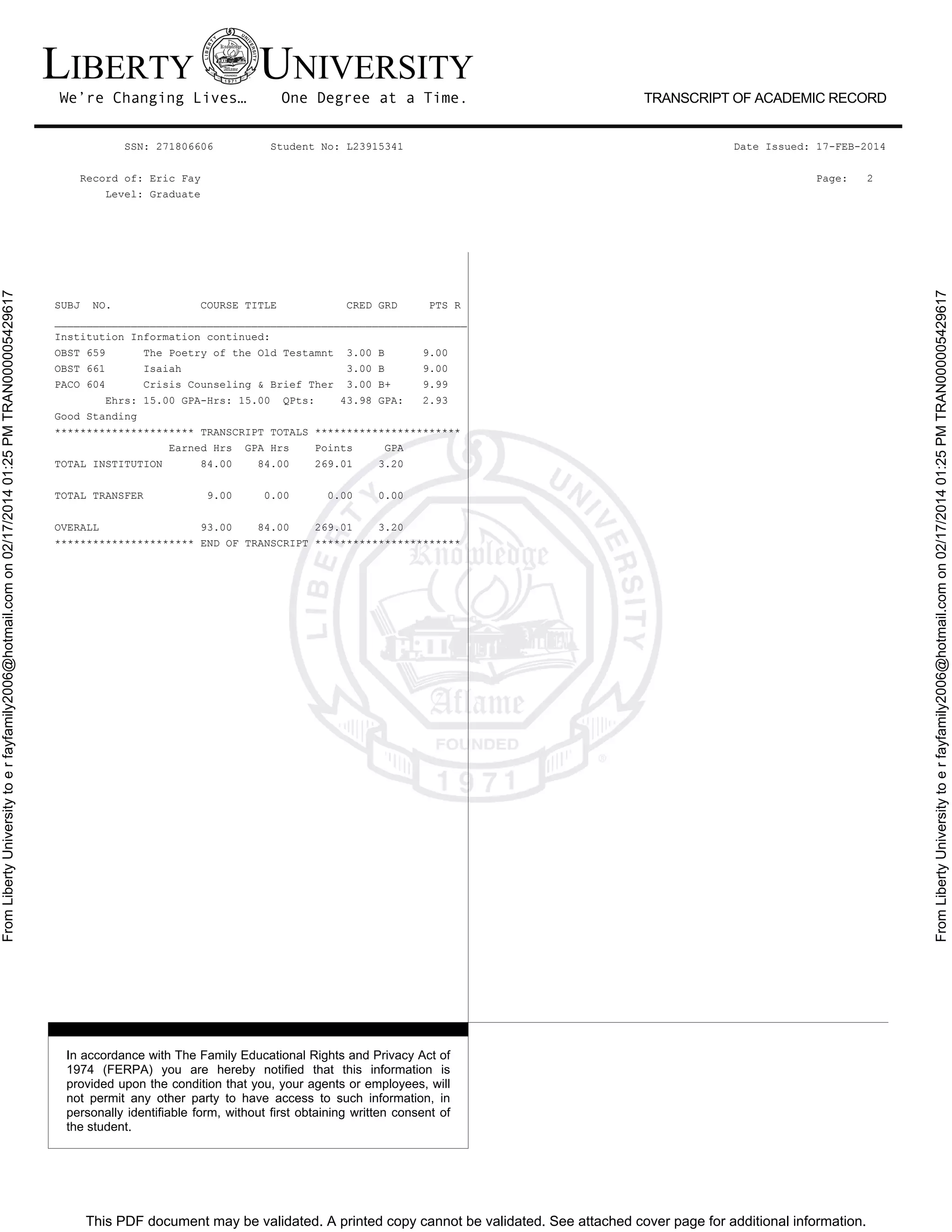 completed-transcript-5429617 | PDF | Undergraduate Education | College Education
