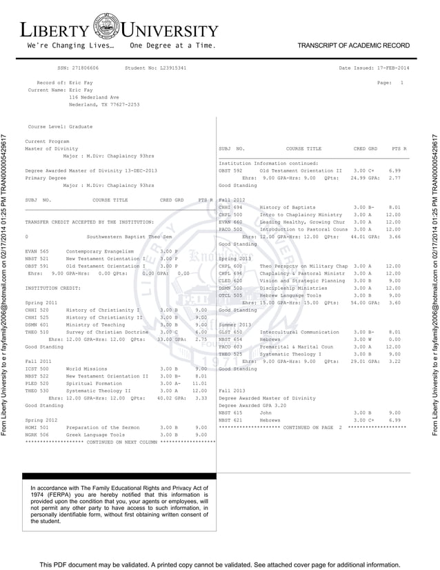 completed-transcript-5429617 | PDF | Undergraduate Education | College Education