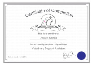 Veterinary Support Assistant Certificate | PDF