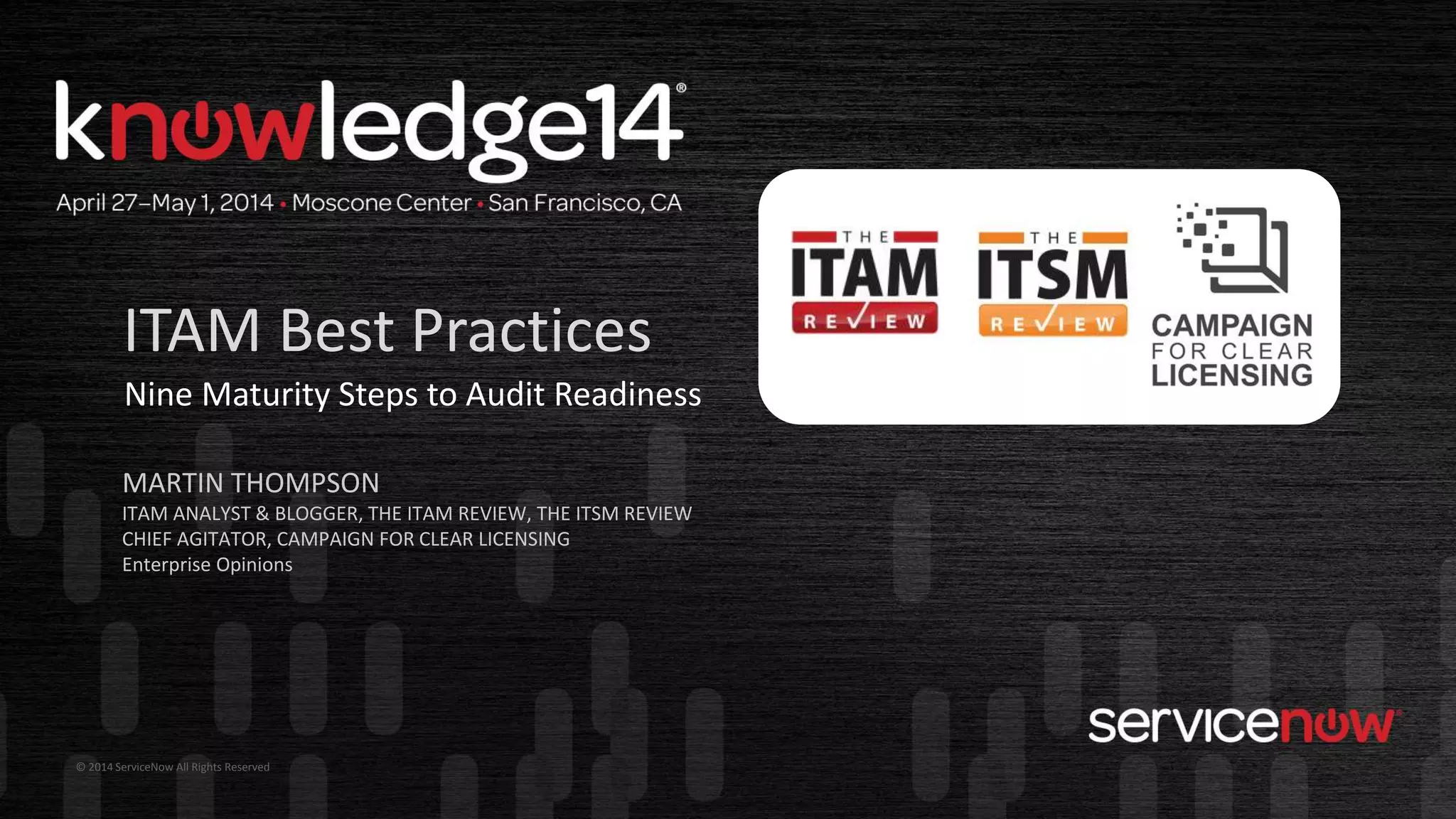 ITAM Best Practices - Knowledge14 | PPT ITAM Best Practices - Knowledge14 | PPT