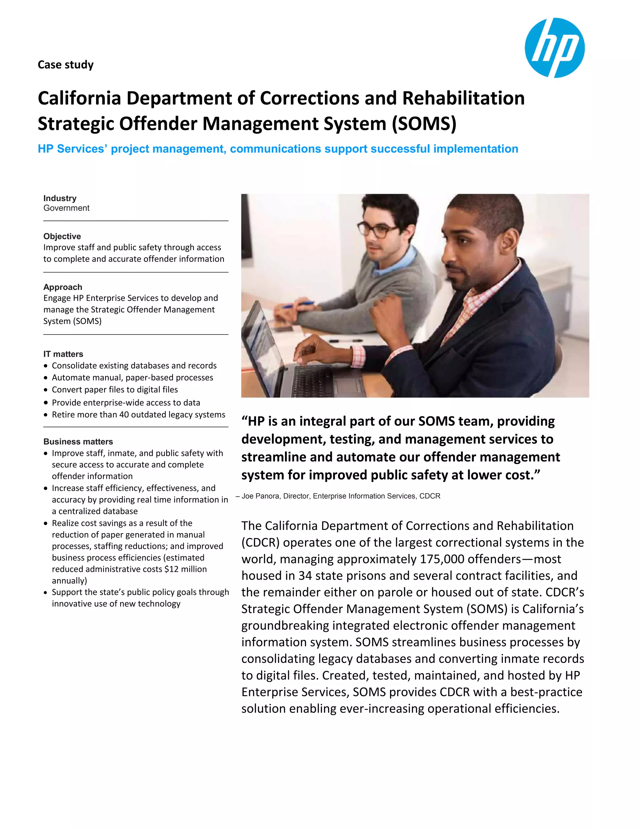 SOMS HP case study 2014 | PDF