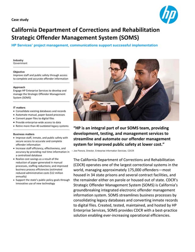 SOMS HP case study 2014 | PDF