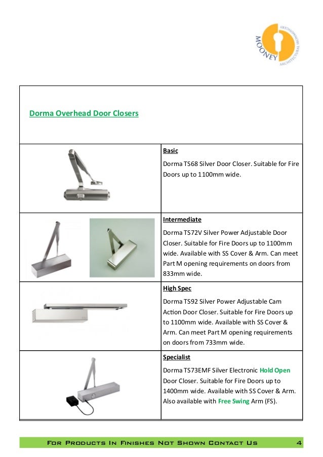 Mooney Ironmongery Product Overview