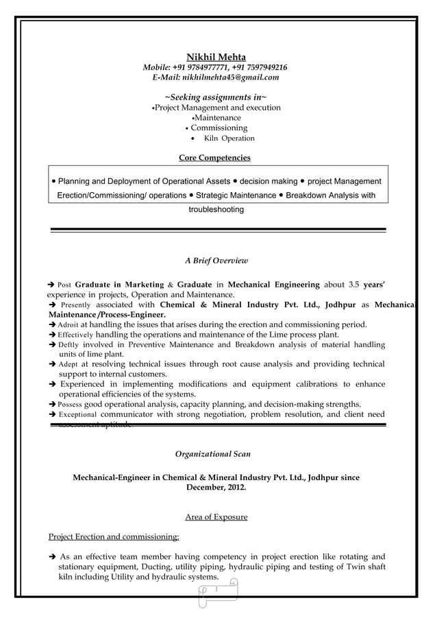 Nikhil resume (1) | DOC | Civil Engineering Industry | Industries
