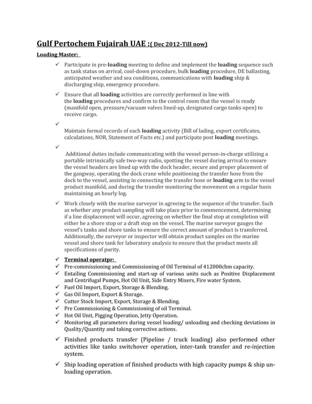 CV operator Oil movement | DOC