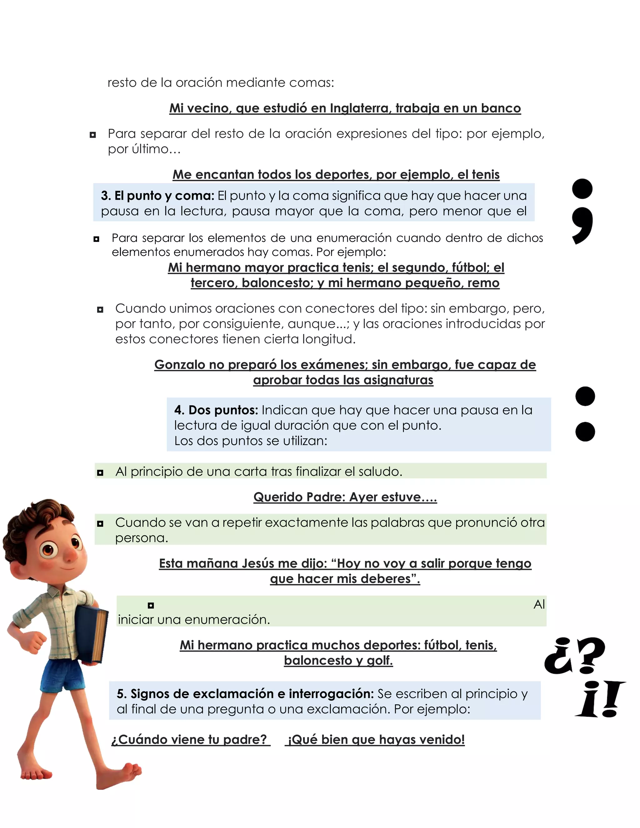 Signos de puntuación, usos de las letras, uso de las mayúsculas | PDF ...