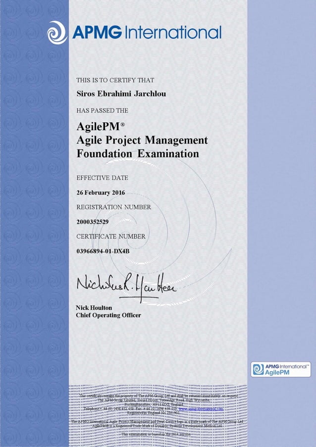 AgPM Certificate | PDF