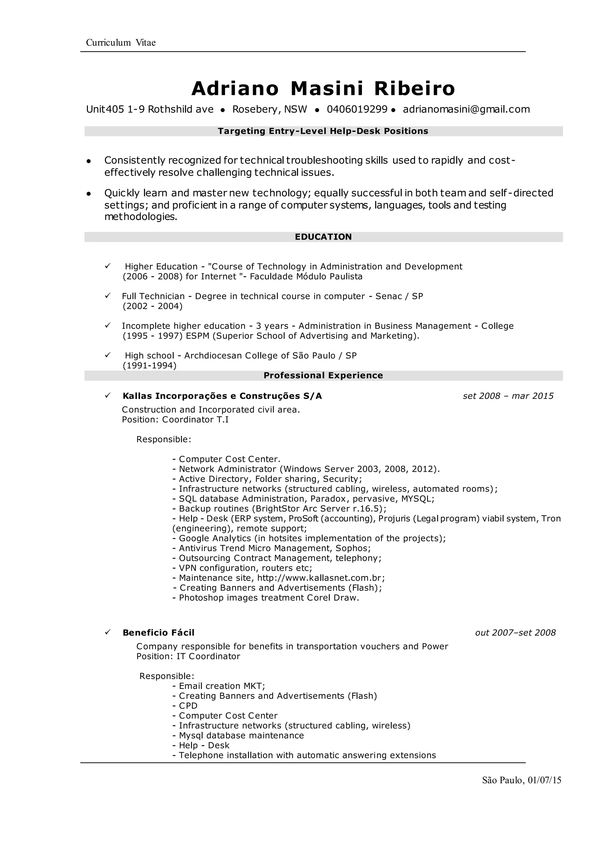 CV-INGLES - Adriano Masini - 2015 | DOCX