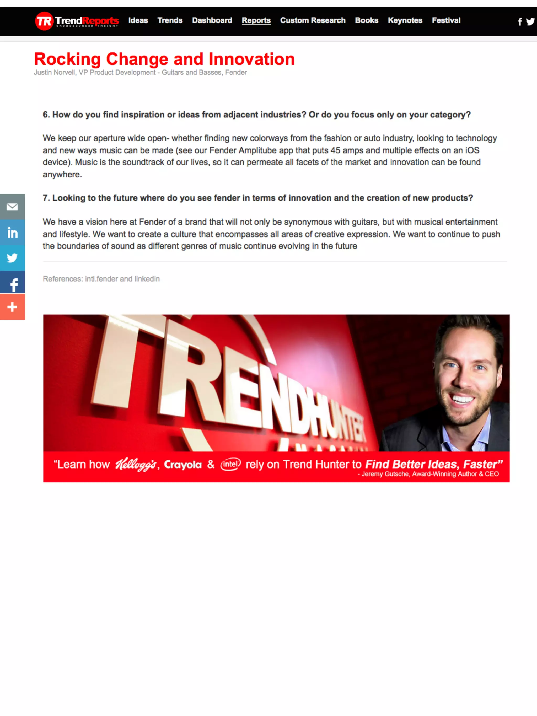 Rocking Change and Innovation - TREND HUNTER PRO | PDF