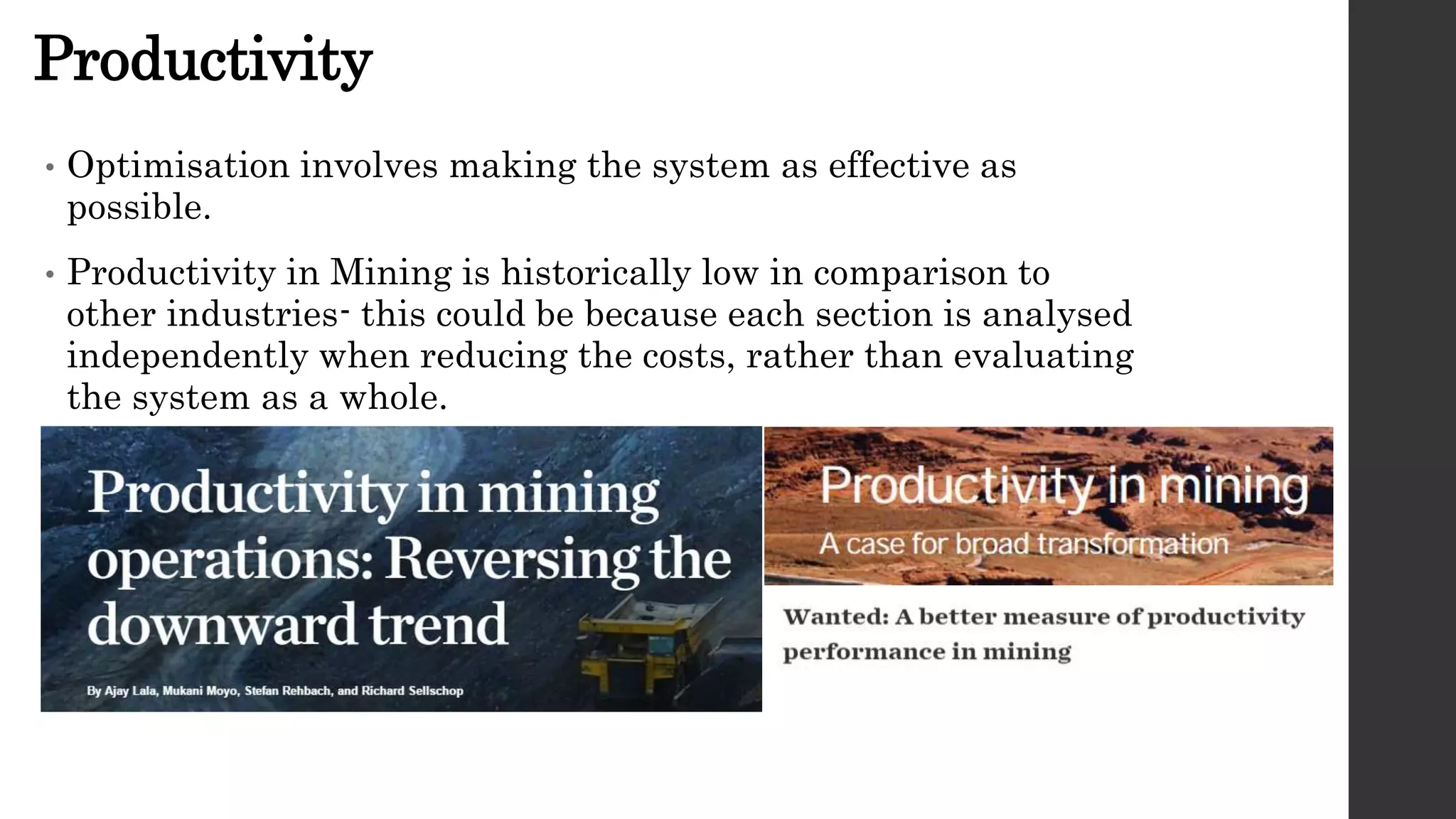 Productivity in Mining[998] | PPTX