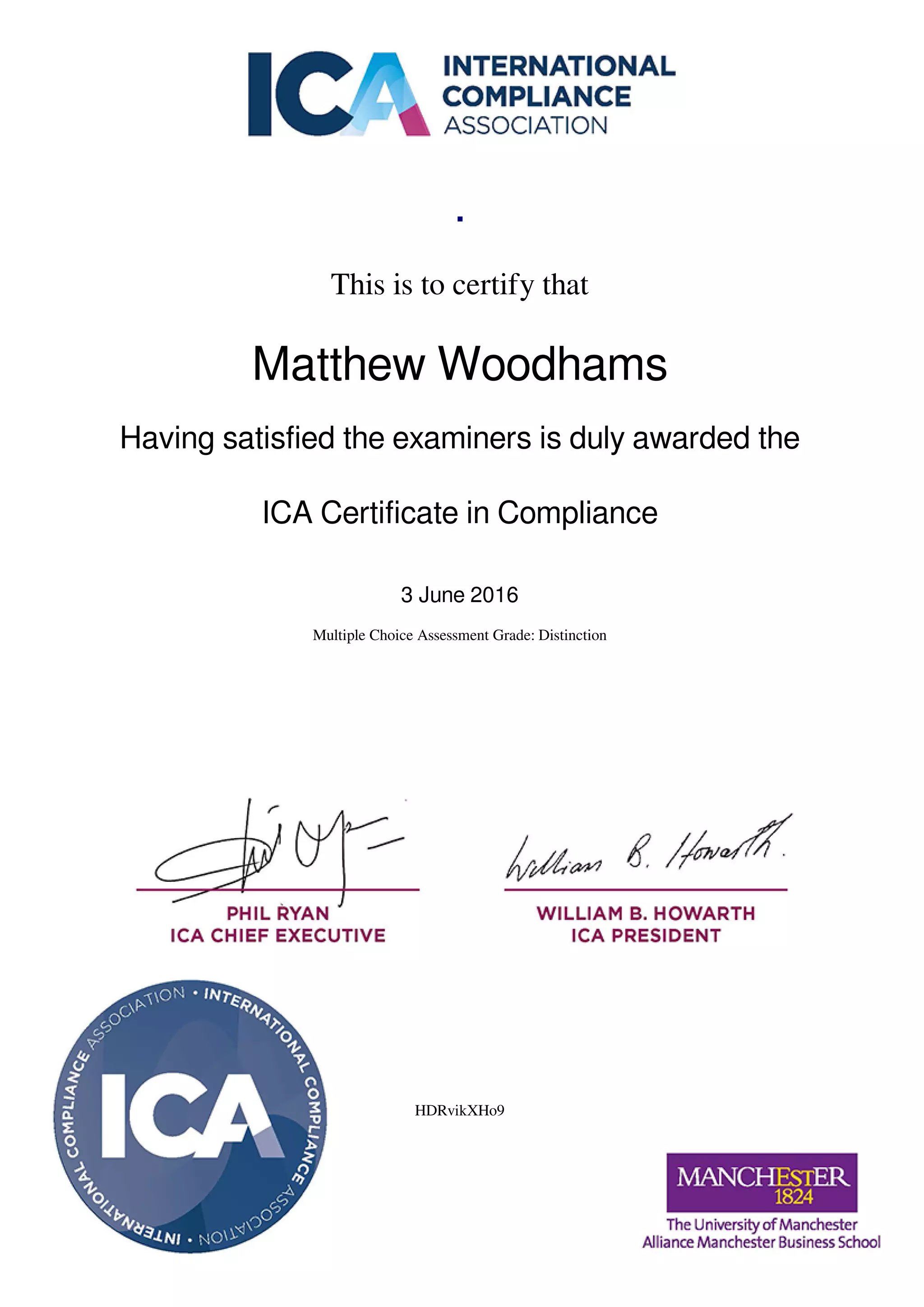 ICA compliance certificate | PDF
