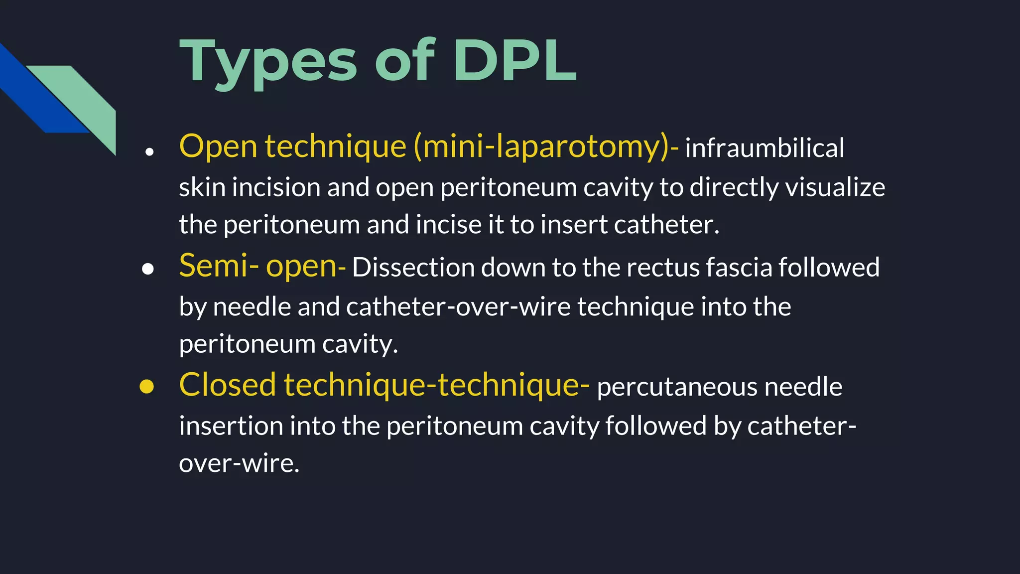 diagnostic peritoneal lavage (DPL) | PPTX