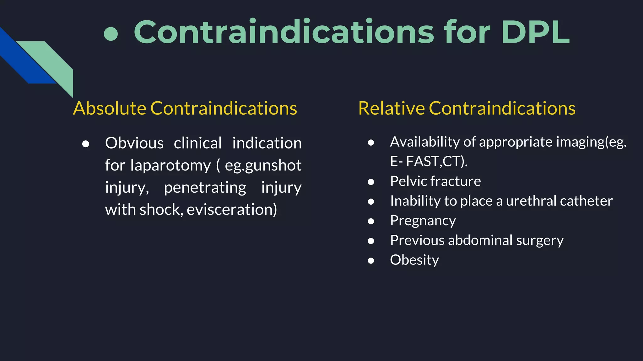 diagnostic peritoneal lavage (DPL) | PPTX