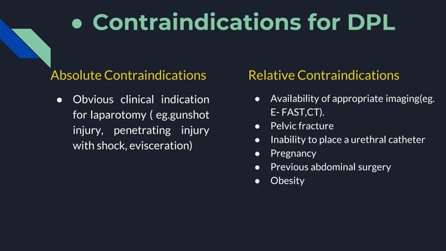 diagnostic peritoneal lavage (DPL) | PPTX | Death, Injury, or Military ...