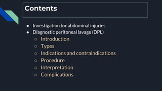 diagnostic peritoneal lavage (DPL) | PPTX