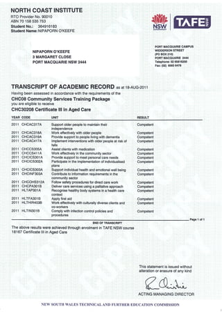 Certificate III in Aged Care CHC30208 | PDF