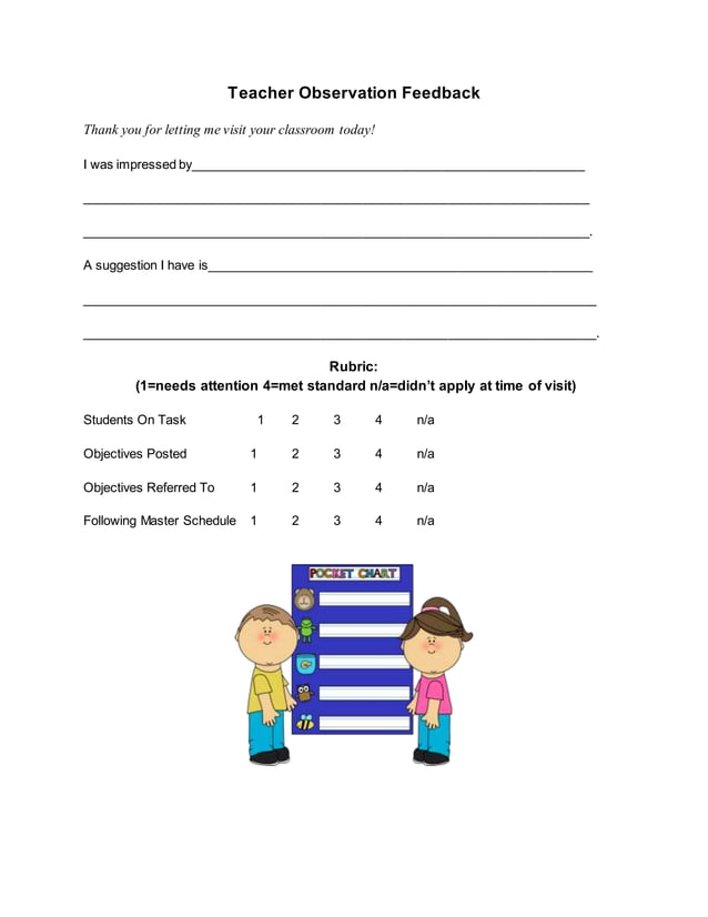Teacher Observation Feedback Form | PDF