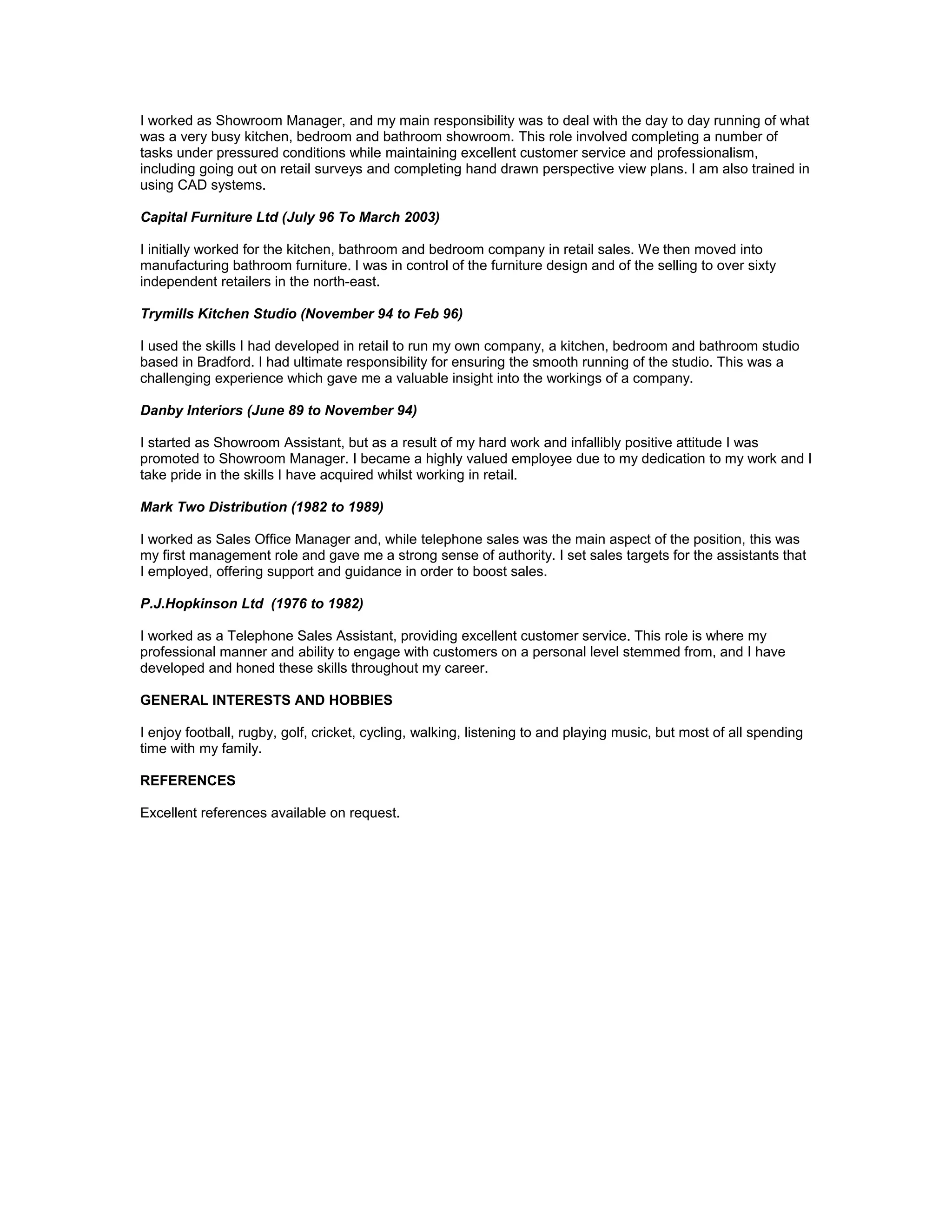 Michael Pease CV | DOC