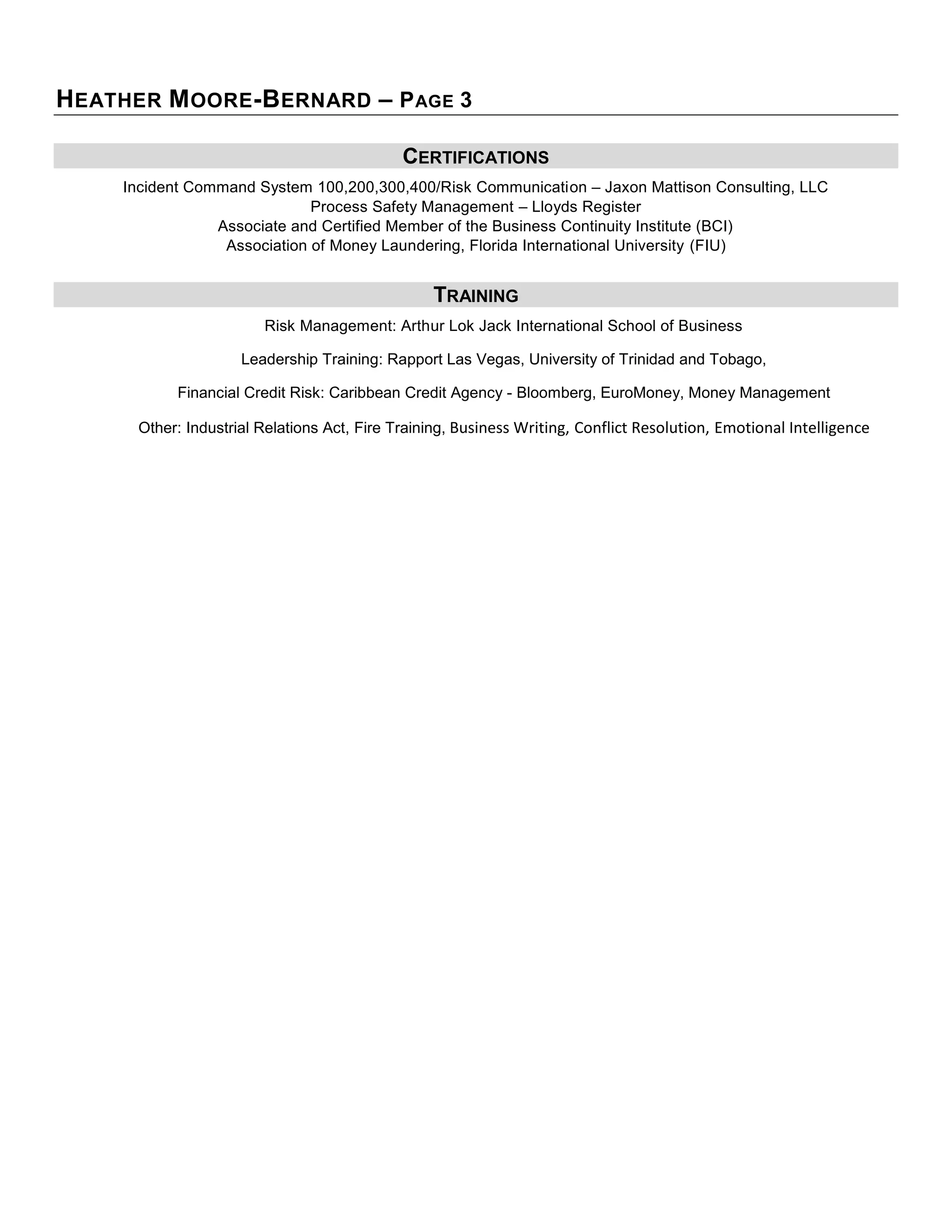 Heather Moore Bernard Standard Resume-Final | PDF