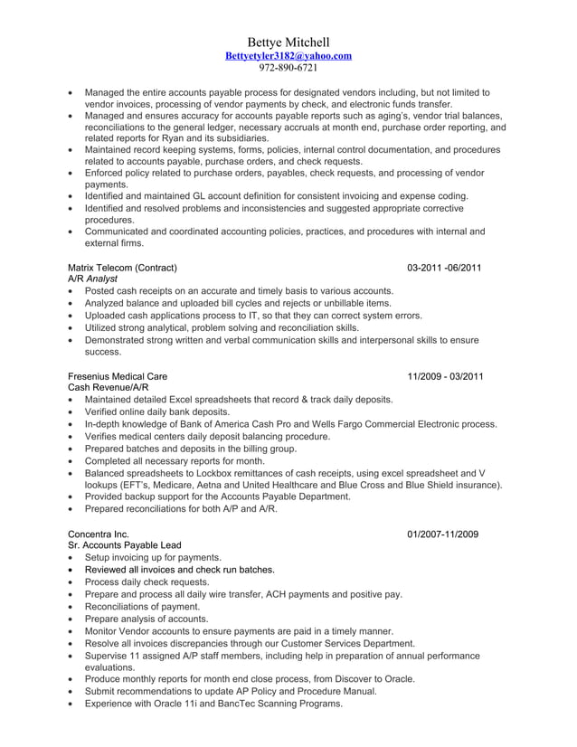 Bettye Update Resume | PDF