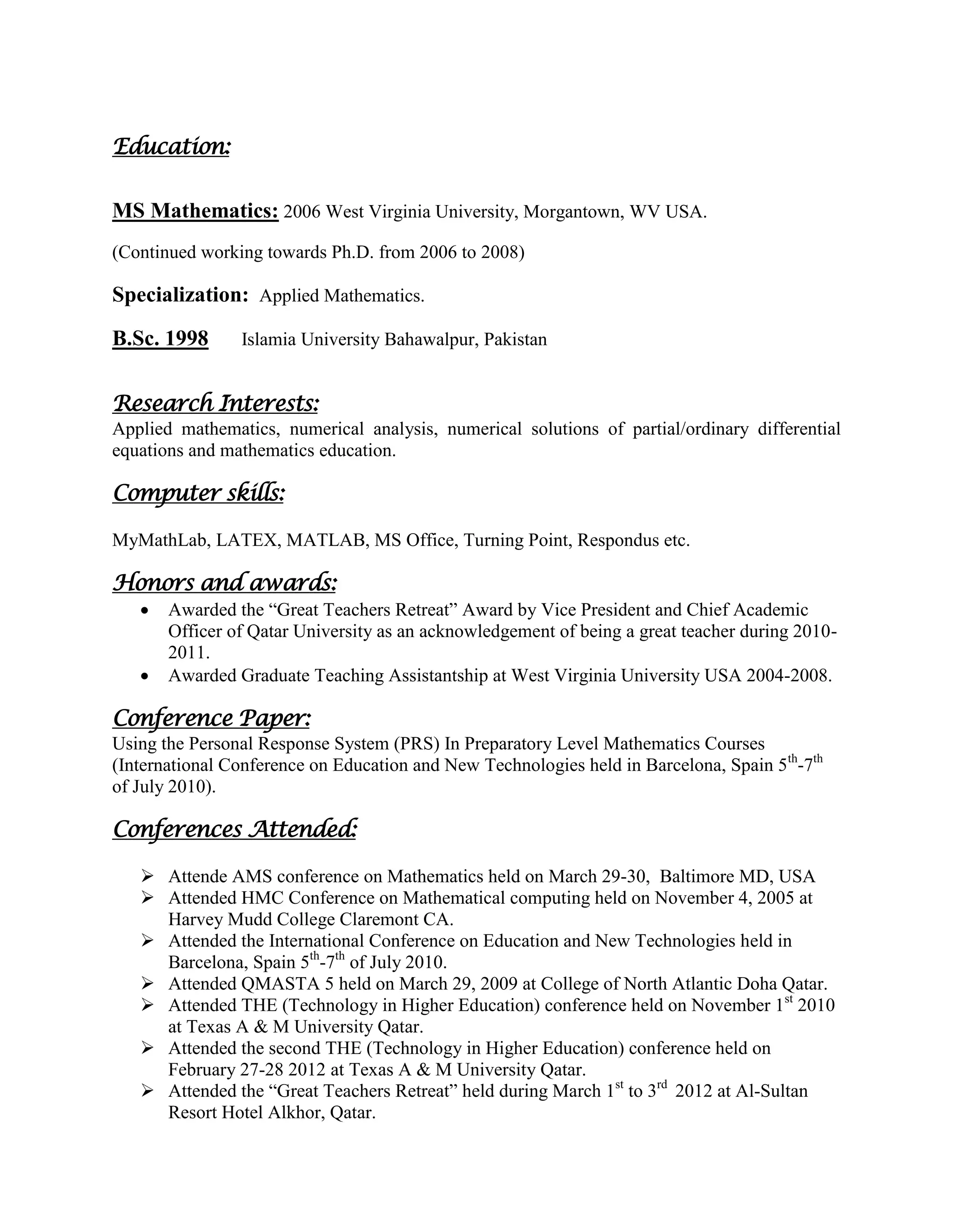 CV-Muhammad Shabeer | PDF