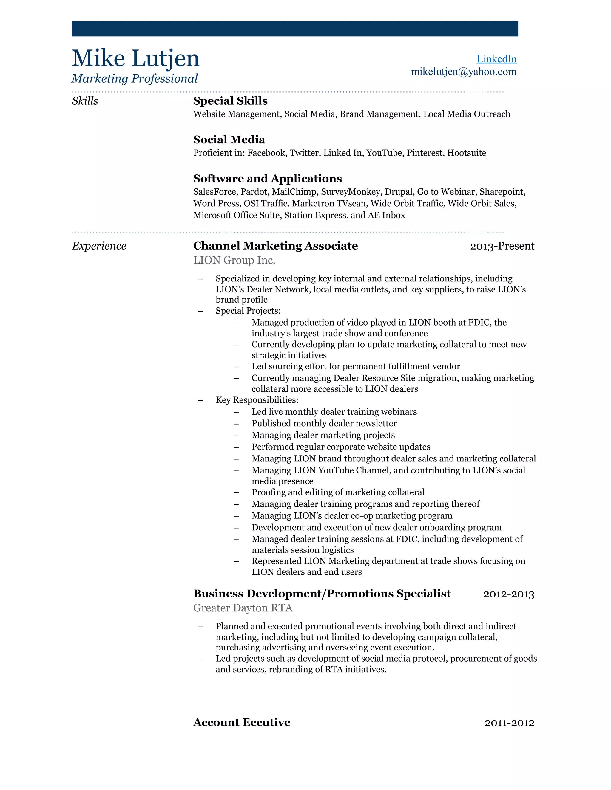 Mike+Lutjen+Resume+9-1-15 | DOC