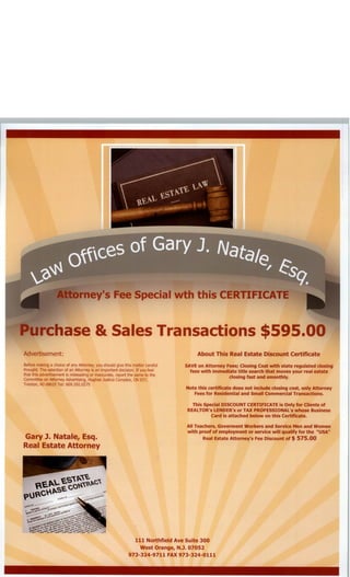 Gary Natale Esq. $595.00 Purchase and Sales Transactions | PDF