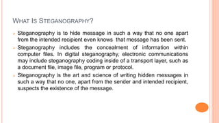 AUDIO STEGANOGRAPHY PRESENTATION | PPTX