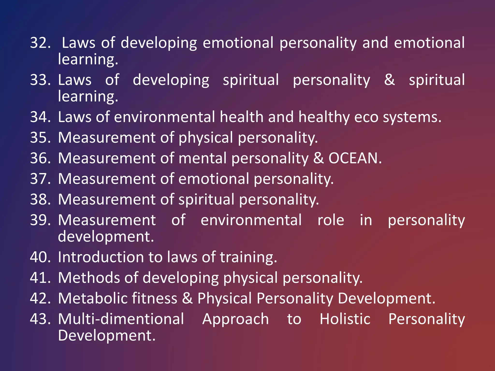 holistic personality development | PPTX