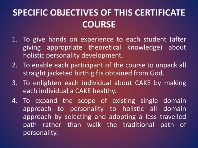 holistic personality development | PPTX