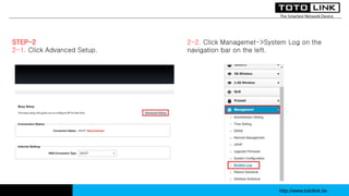 How to set up system log on totolink router ? | PPTX