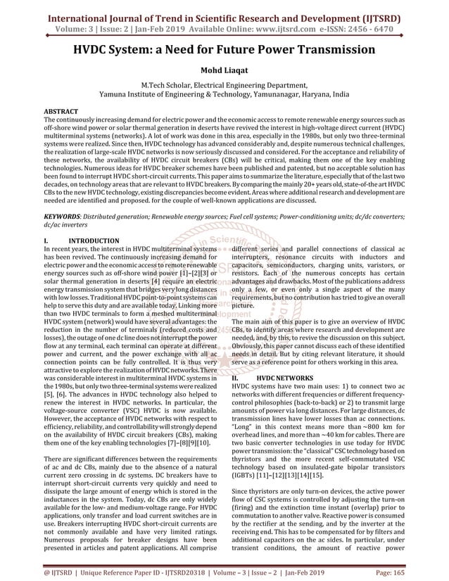 HVDC System a Need for Future Power Transmission | PDF