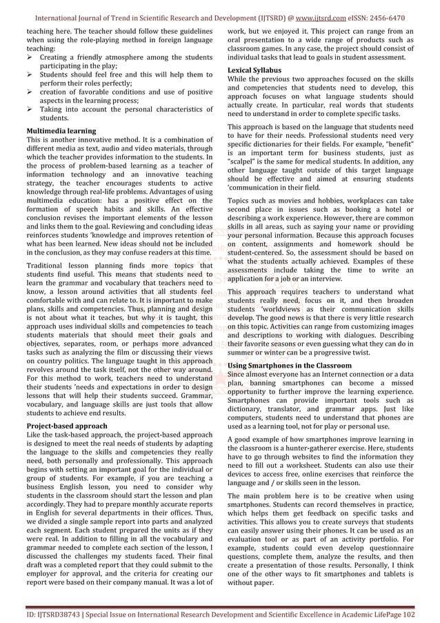 Interactive Ways of Teaching Language Skills | PDF