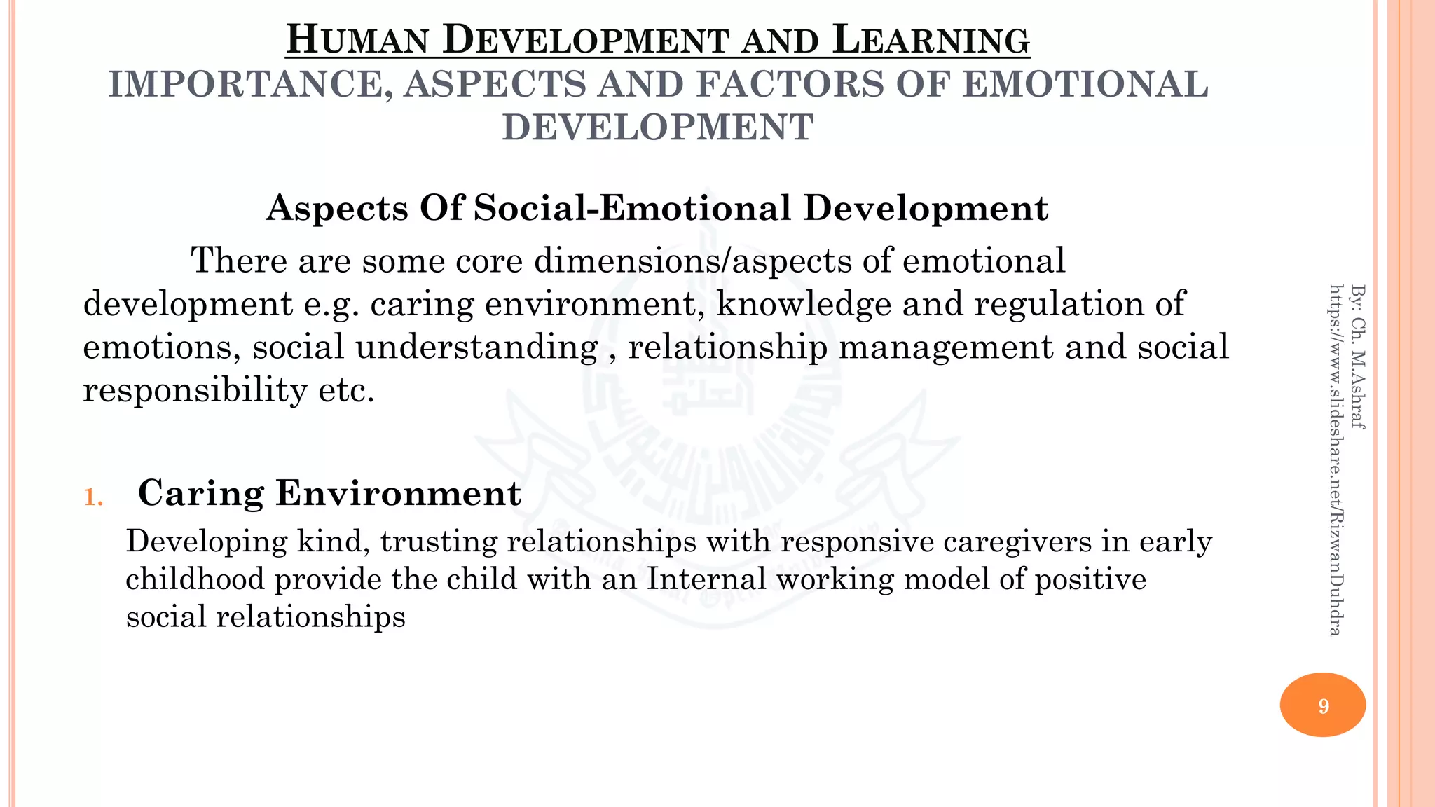 IMPORTANCE, ASPECTS AND FACTORS OF EMOTIONAL DEVELOPMENT | PDF