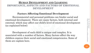 IMPORTANCE, ASPECTS AND FACTORS OF EMOTIONAL DEVELOPMENT | PDF