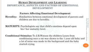 IMPORTANCE, ASPECTS AND FACTORS OF EMOTIONAL DEVELOPMENT | PDF