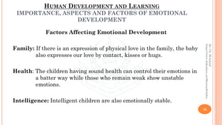 IMPORTANCE, ASPECTS AND FACTORS OF EMOTIONAL DEVELOPMENT | PDF