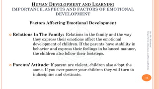 IMPORTANCE, ASPECTS AND FACTORS OF EMOTIONAL DEVELOPMENT | PDF