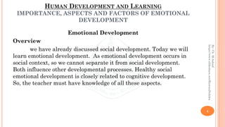 IMPORTANCE, ASPECTS AND FACTORS OF EMOTIONAL DEVELOPMENT | PDF