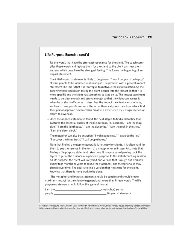 Life purpose exercise | PDF