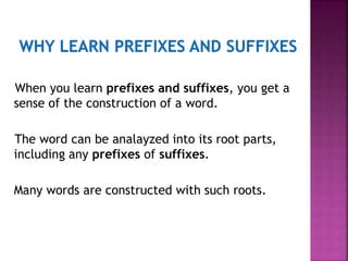 Prefixes and Suffixes | PPT